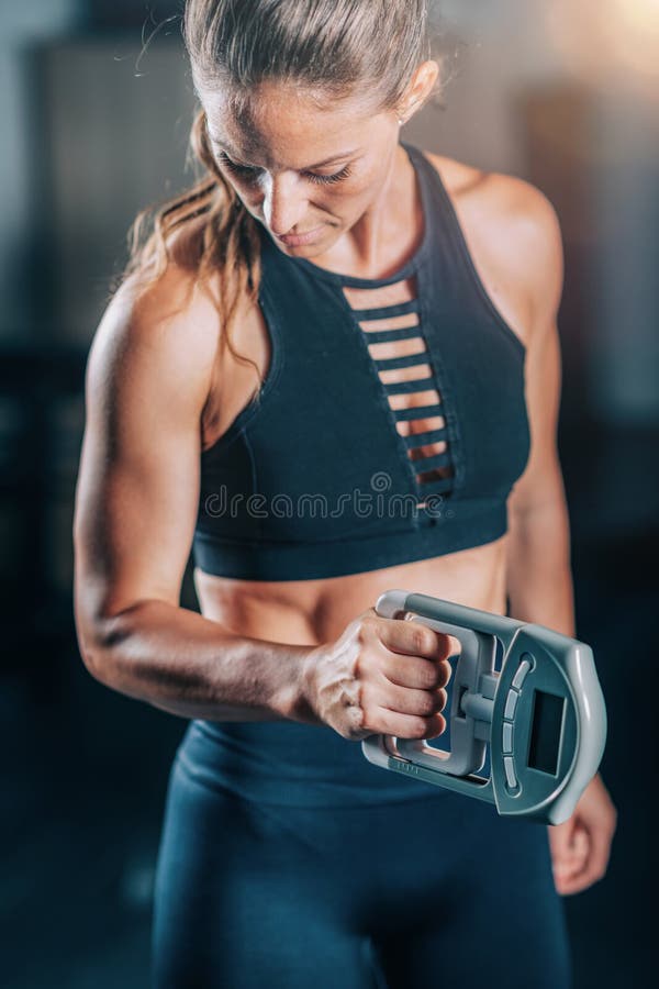 Using Hand Dynamometer for Grip Strength Test Stock Photo - Image of ...