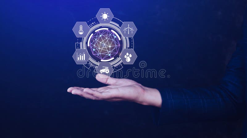 Using Hand Holding with Infographics Smart Farming and Precision ...