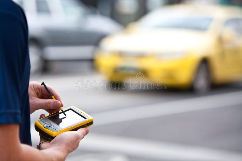 Using a Handheld GPS stock image. Image of outdoor, satellite - 32692063