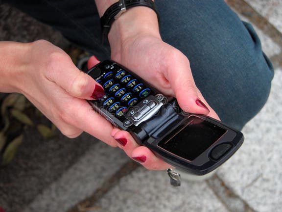 Using a handy phone stock image. Image of numbers, blue, handy - 8933