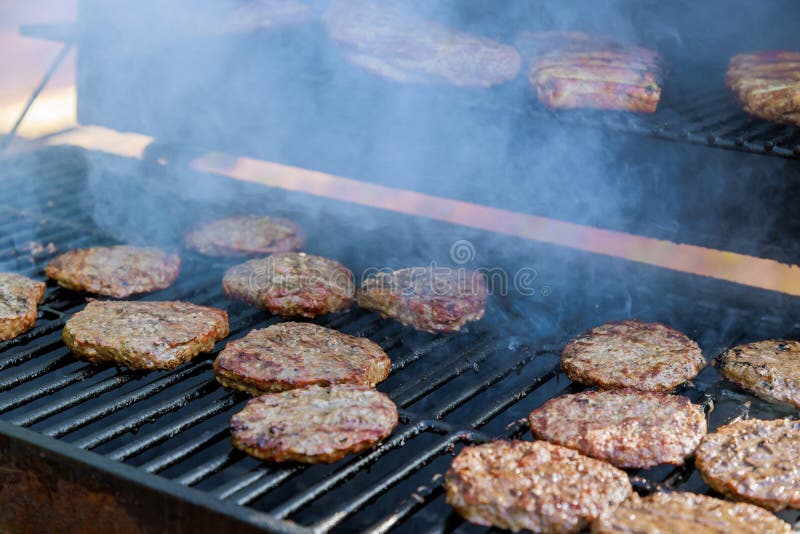 Using a Hot Grill, the American Beef Burger is Grilled To Perfection ...