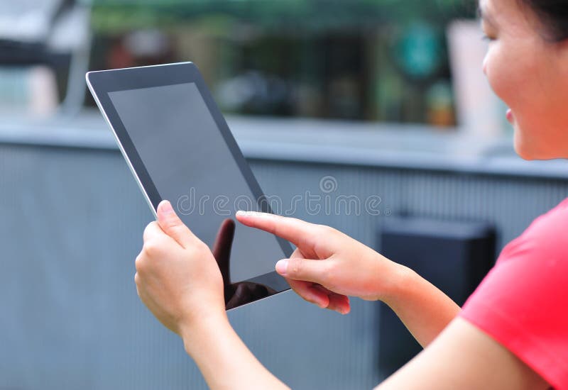 Using ipad 4 stock photo. Image of finger, apple, adult - 28406776