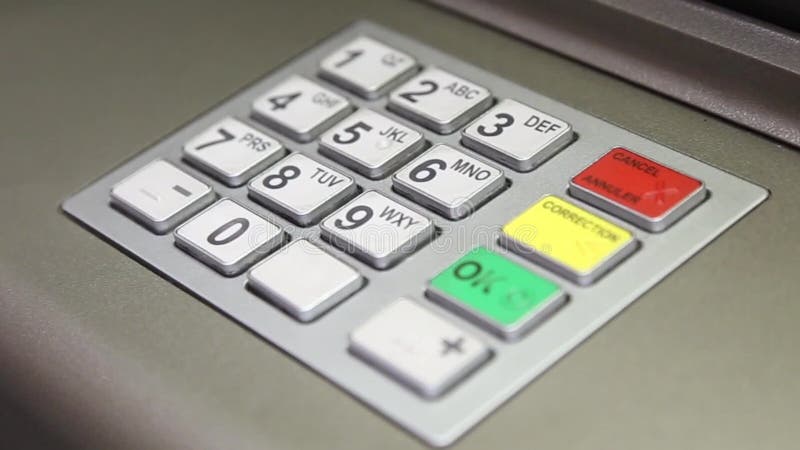 Using Keypad at ATM Machine Stock Footage - Video of bank, machine ...