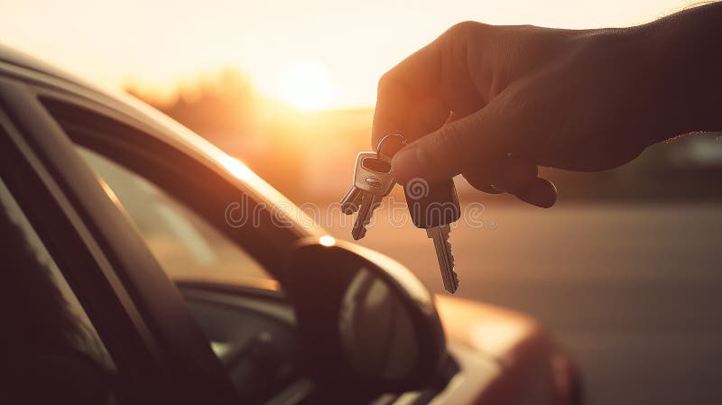 Using Keys To Open Car. Generative Ai Stock Illustration - Illustration ...