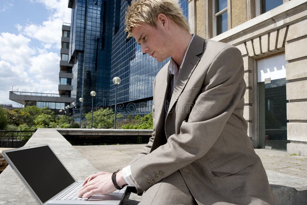Using Laptop stock image. Image of break, businessman - 25195159