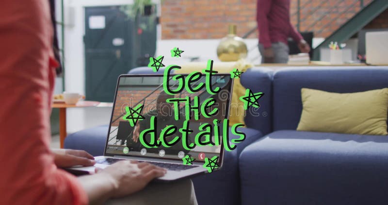 Using Laptop, Person Creating Animation with Star Graphics and Text ...