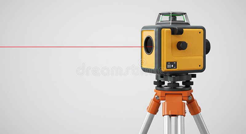 Using Laser Level Tool for Construction and Building Projects Stock ...