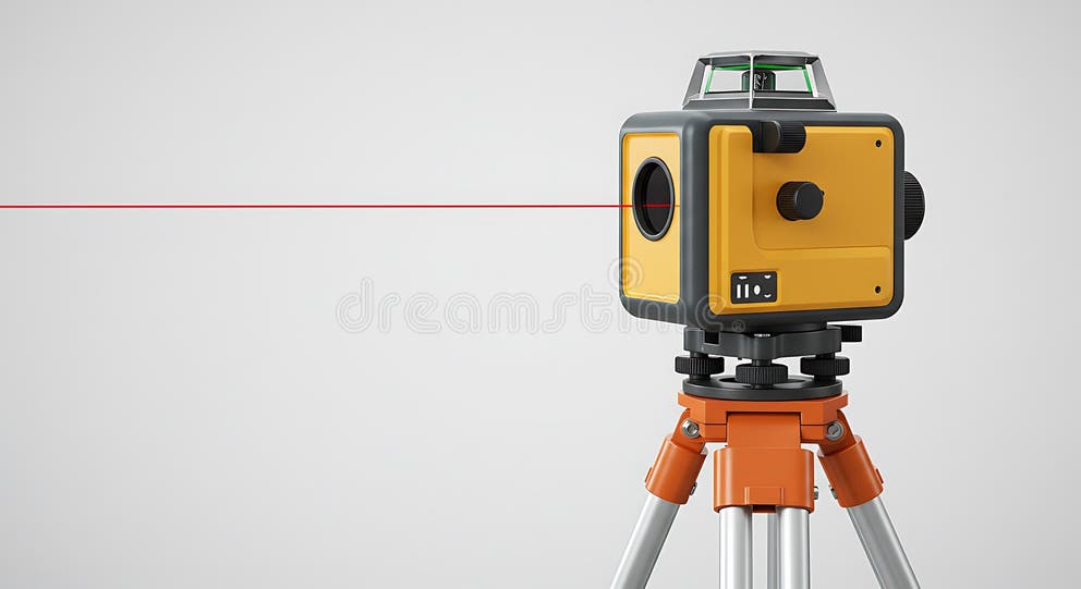 Using Laser Level Tool for Construction and Building Projects Stock ...