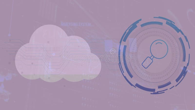 Using Magnifying Glass, Animation of Cloud Computing and Data Analysis Concept Stock Footage ...