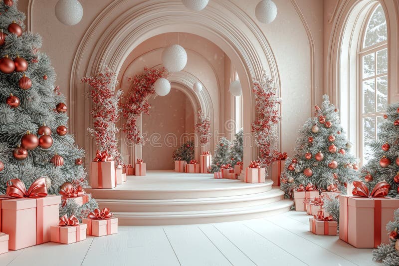 Using Merry Christmas Decor, this Abstract Product Display on a Space ...