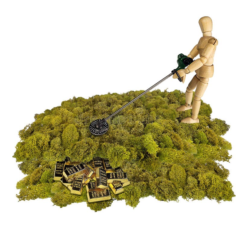 Using Metal Detector To Look for Treasure Stock Image - Image of ...