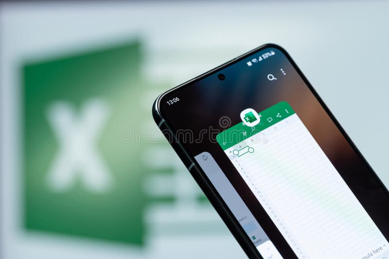 Microsoft Office Excel Application Menu Editorial Photography - Image ...