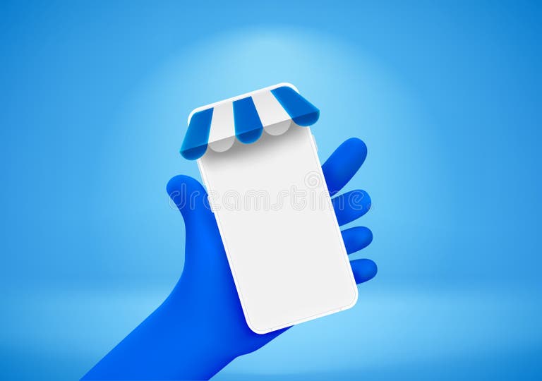 Using Mobile Application for Purchasing. 3d Vector Illustration Stock ...