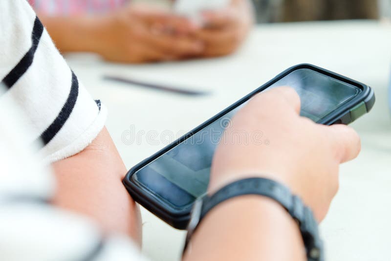 Using mobile devices stock image. Image of females, information - 87784041