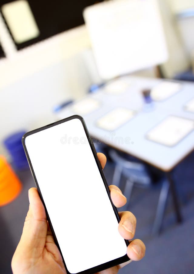 Using Mobile Phone in the Classroom Stock Photo - Image of hand ...