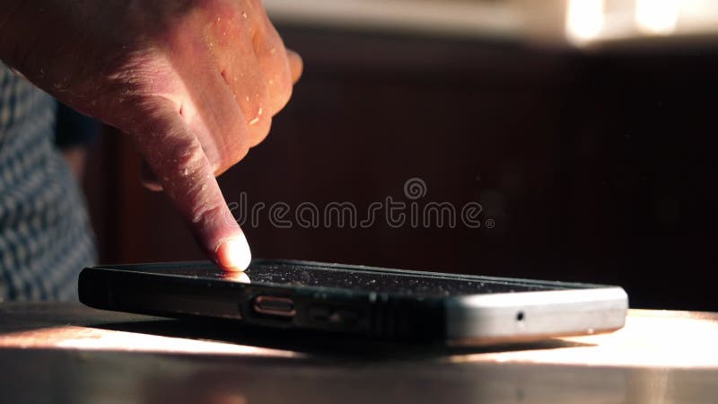 Using Mobile Phone in Dusty Environment Stock Video - Video of screen ...