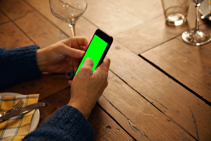 Using Mobile Phone in Restaurant Stock Photo - Image of creativity ...