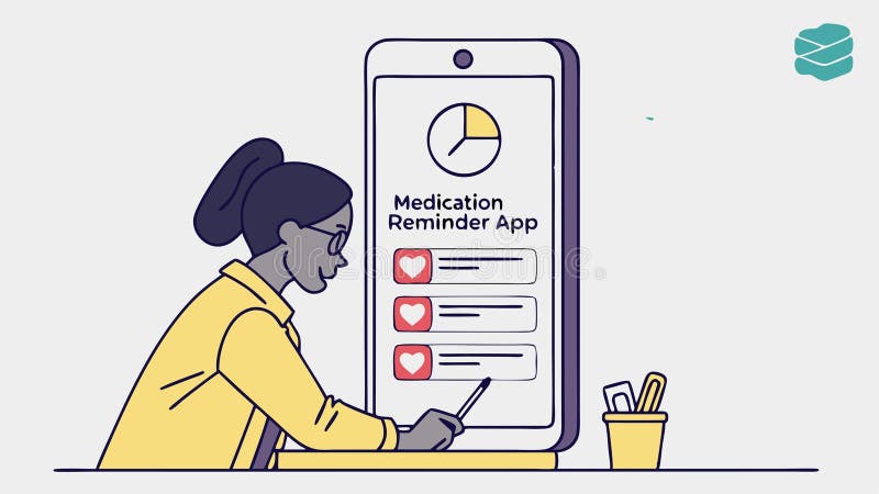 Using Mobile Reminder App for daily Task Organization, Vector Design ...