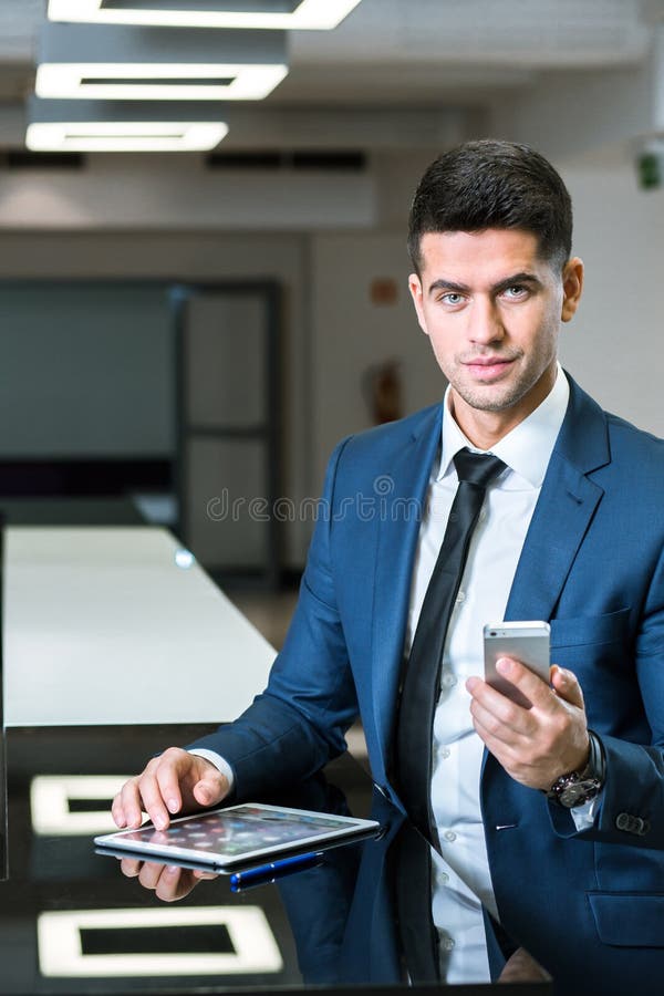 Using Modern Communication Technologies at Work Stock Image - Image of ...