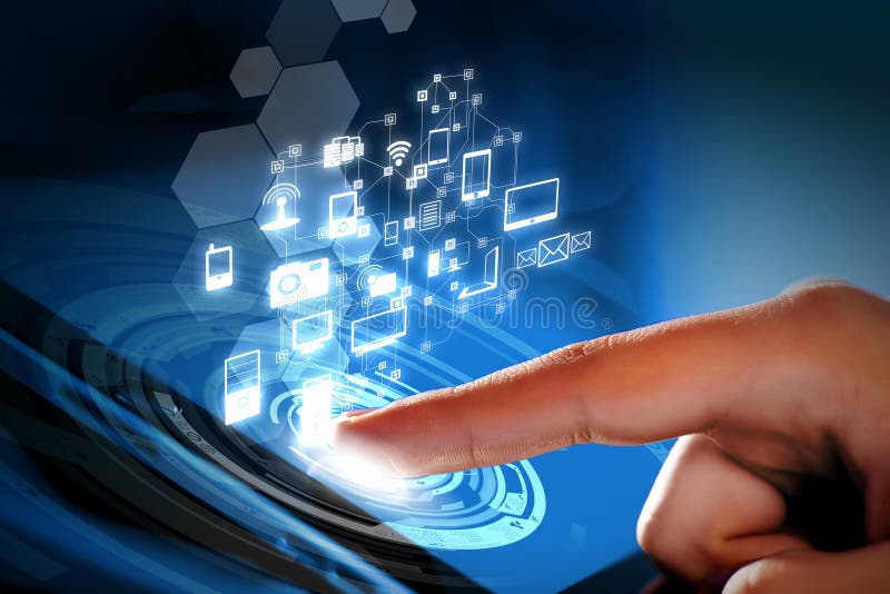 Using modern technologies stock image. Image of button - 63783497