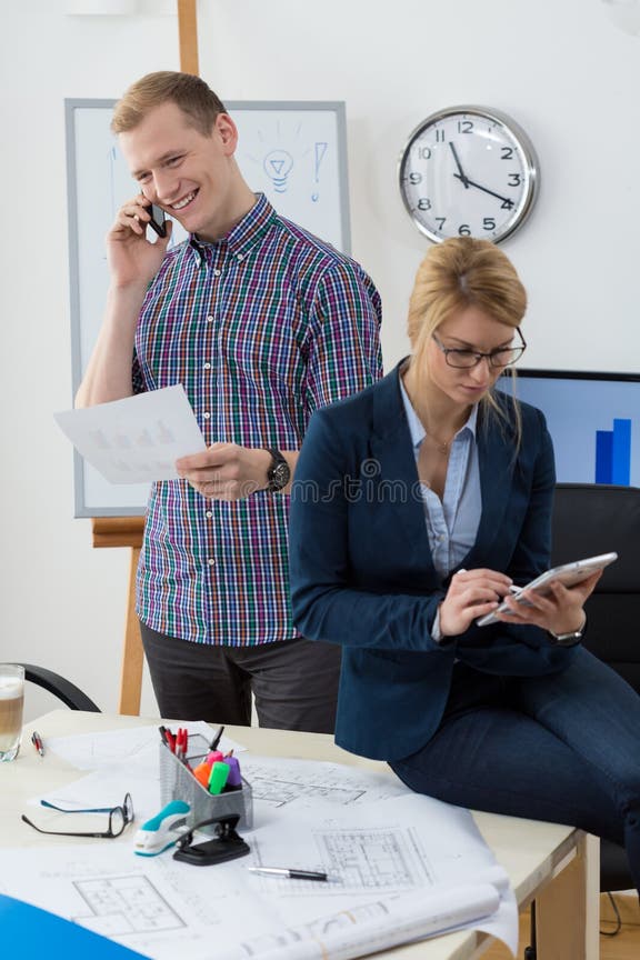 Using Modern Technology at Work Stock Photo - Image of office ...