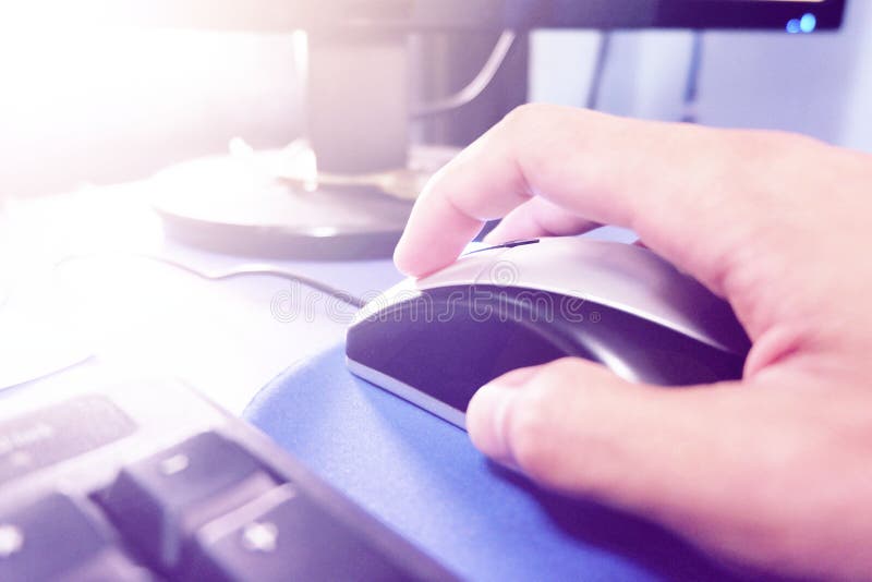 Using Mouse for Control Working with Computer in Job and Business Stock ...