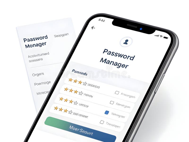 Password Manager Software App Icon. Generative AI. Stock Illustration ...