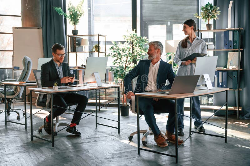 Using the Pc S, Sitting. Group of Business People are Working in the ...