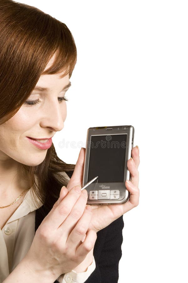 Using PDA stock image. Image of technology, business, isolated - 2082227