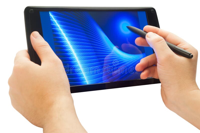 Drawing on touch computer stock photo. Image of concept - 18534946