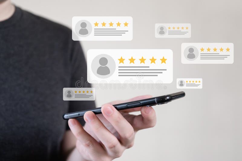 Using Phone for Online Customer Survey Service. Client Rate Service ...