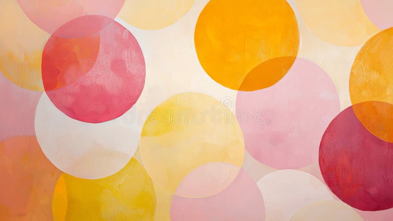 Using Pink and Yellow Circles To Create a Colorful Abstract Painting ...