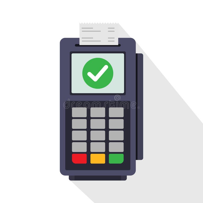Using Pos Terminal Concept. . Credit Card Payment. Vector Illustration ...