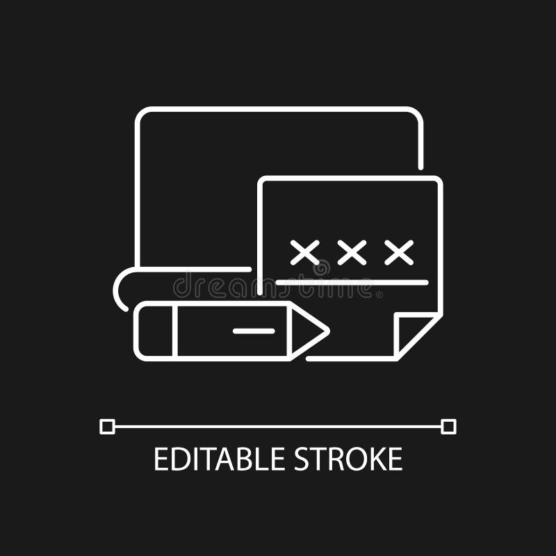 Using Post it To Remember Password White Linear Icon for Dark Theme ...