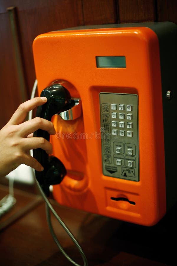 Using the Public Telephone. Conceptual Image Shot Stock Image - Image ...