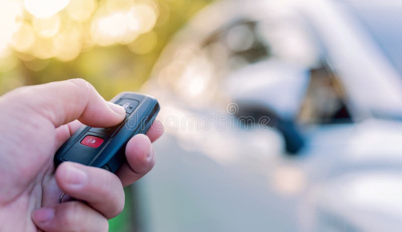 Using Remote Control for Open and Lock the Car Stock Image - Image of ...