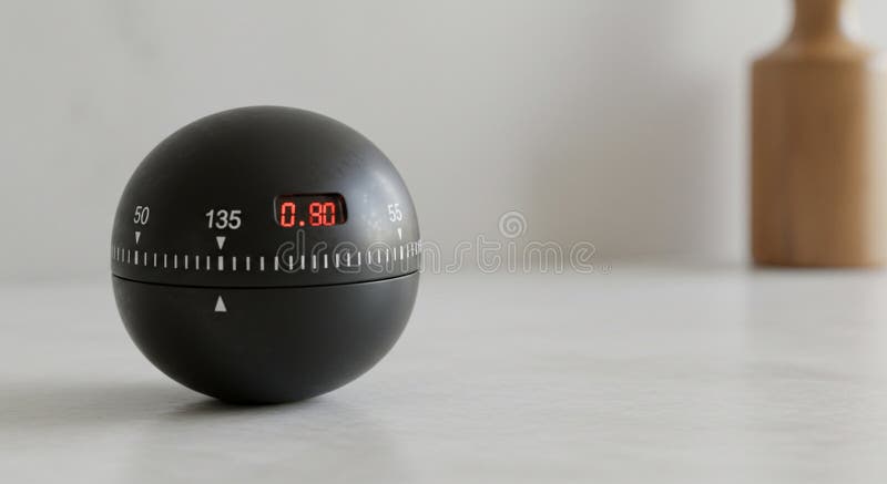 Using Round Kitchen Timer Showing Time Remaining for Cooking or Baking ...