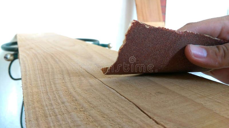 Using sandpaper stock photo. Image of busy, hands, sandpaper - 62292734