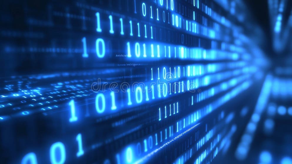 Using Scientific Technology Data Binary Code Network To Convey Connectivity. Stock Image - Image ...