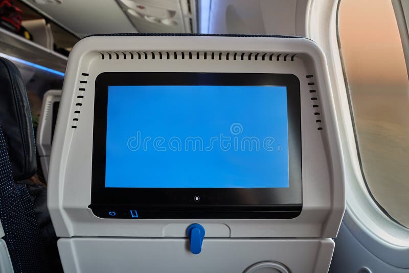 Plane infotainment screen stock image. Image of airliner - 236820997