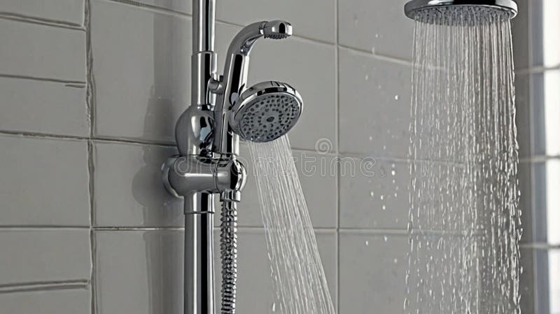 Bathroom Shower with Two Exits Stock Image - Image of tile, floor ...