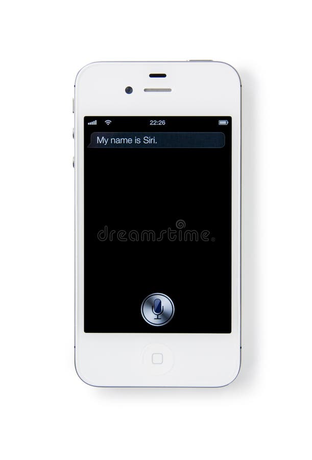 Using SIRI on iPhone 4S editorial photo. Image of iphone - 22570171