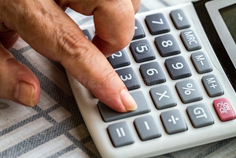 Using Small Calculator, Close Up Shot Stock Image - Image of closeup ...