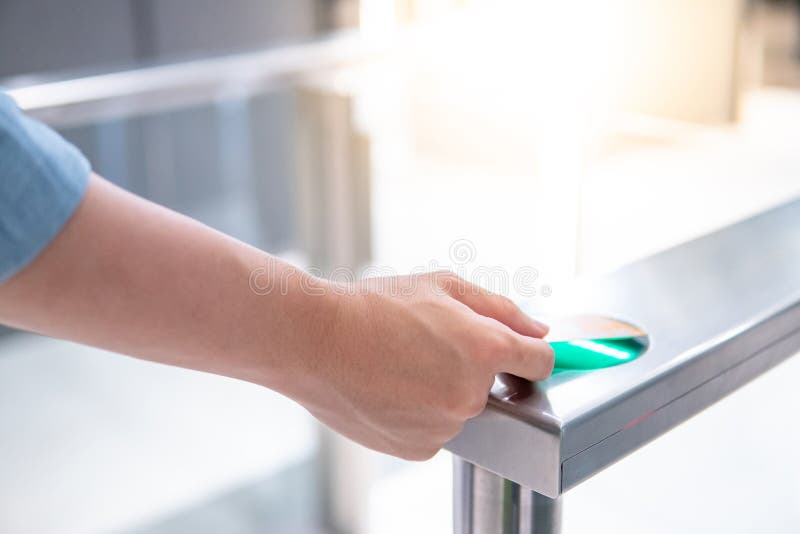 Using Smart Card To Open Automatic Gate Machine Stock Photo - Image of ...