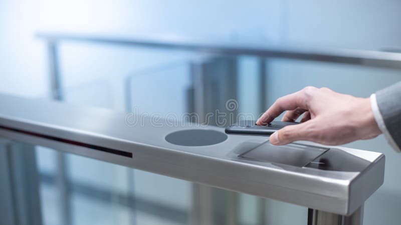 Using Smart Smartphone To Open Automatic Gate Stock Photo - Image of ...
