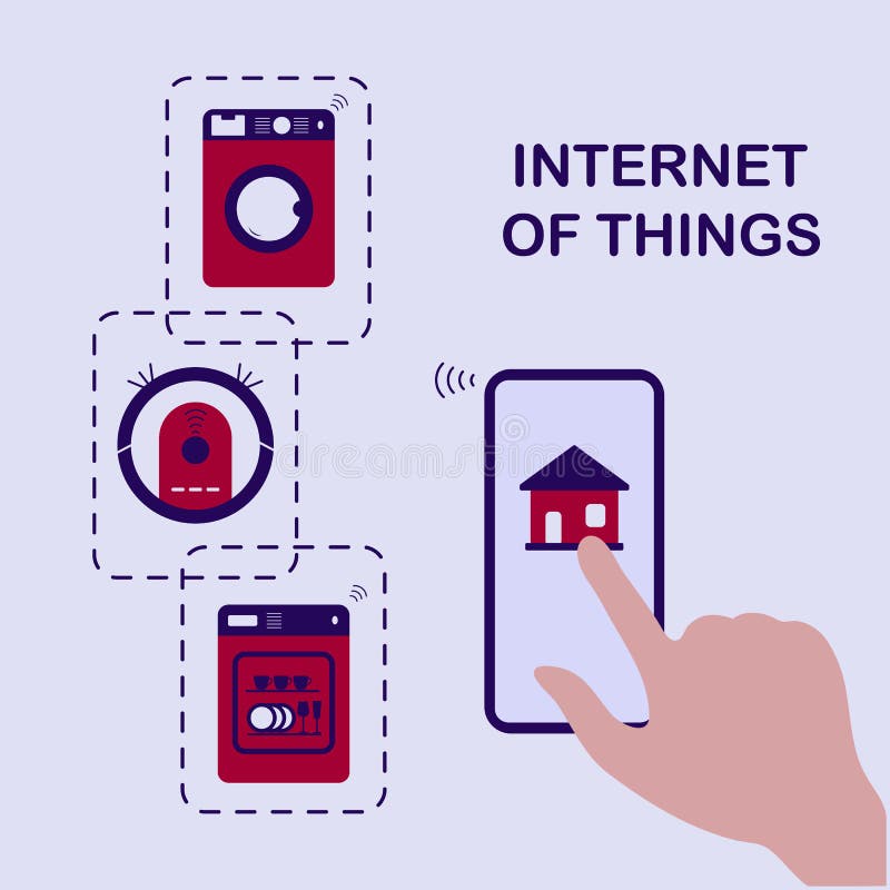 Using Smart Technology at Home. Internet of Things Stock Vector ...