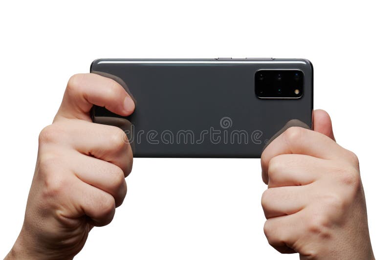 Using Smartphone Horizontally Stock Photo - Image of mobile, cell ...
