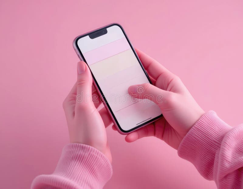 Using Smartphone for Productivity and Pastel Aesthetic on Pink ...