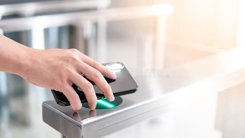 Using Smartphone To Open Automatic Gate Machine Stock Image - Image of ...