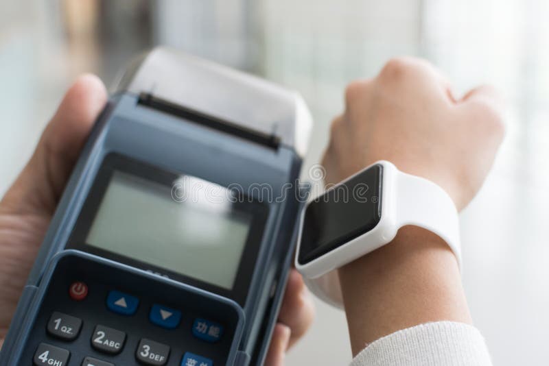 Using Smartwatch stock image. Image of clinic, hand, customer - 71842937